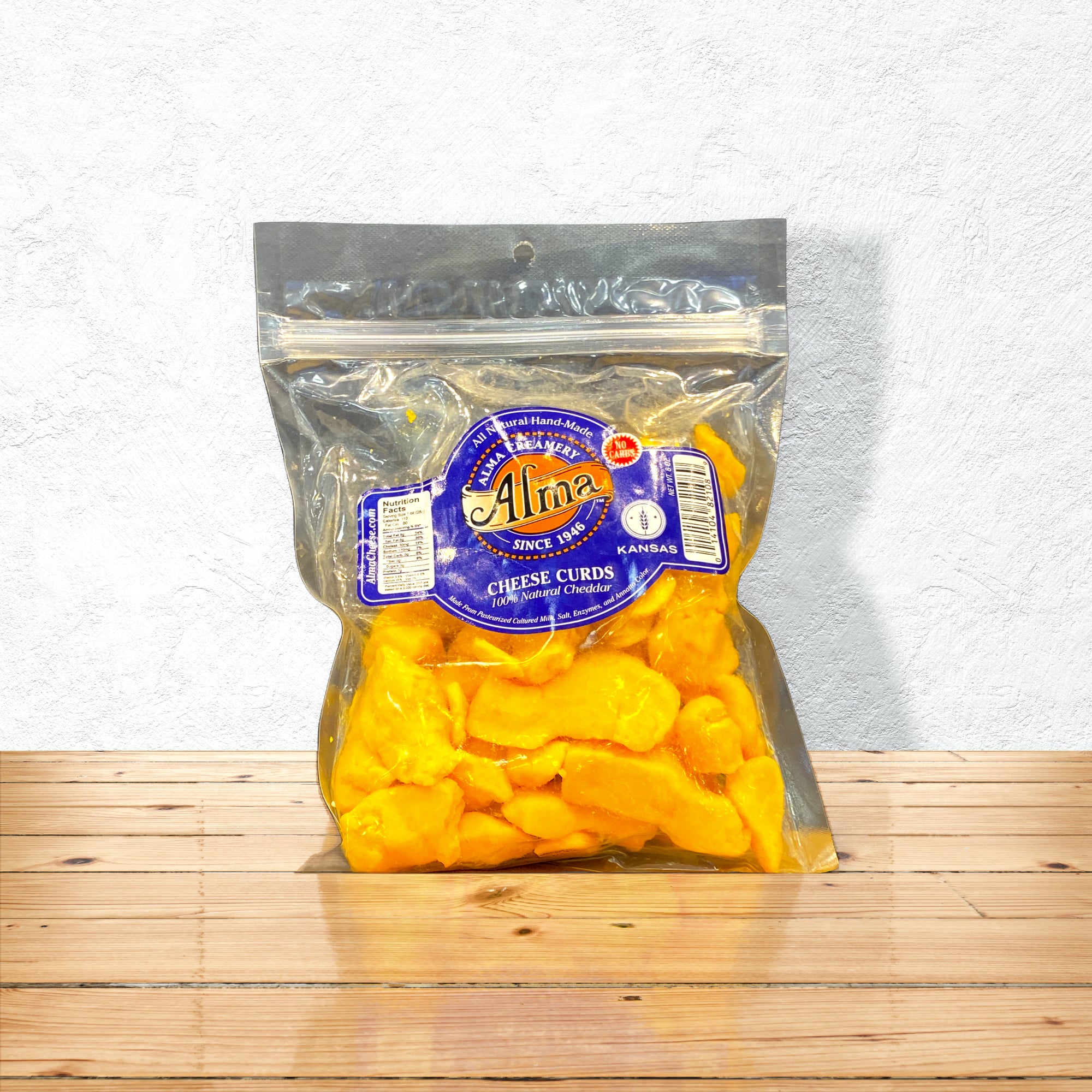 Alma Creamery Yellow Cheddar Cheese Curds 8oz | Frank's BBQ Trading Post
